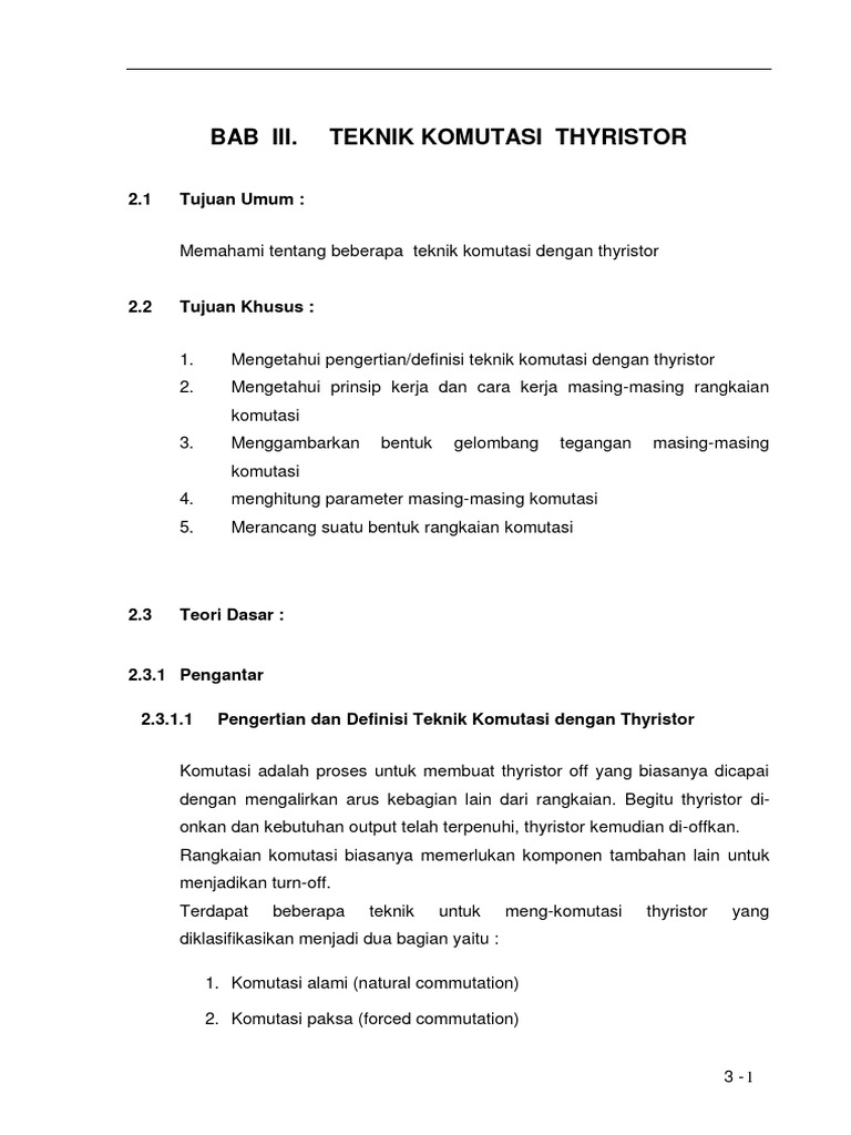 Teknik Komutasi Thyristor: Panduan Lengkap | PDF
