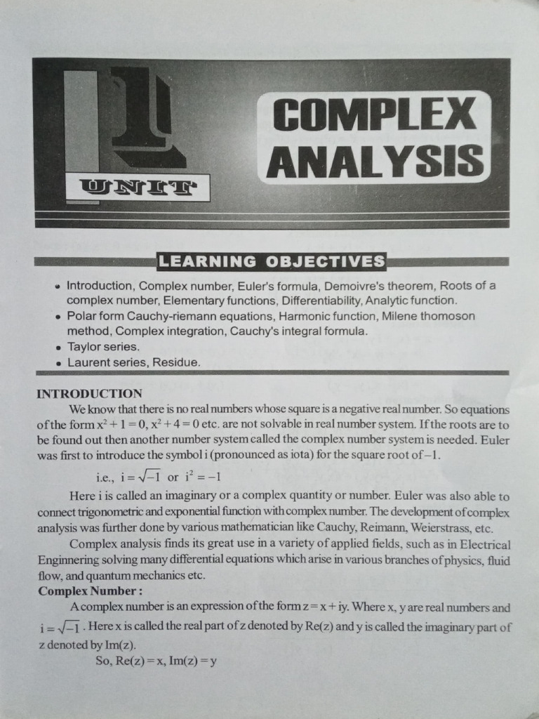 Complex Number Part 1 Mathematical Physics | PDF