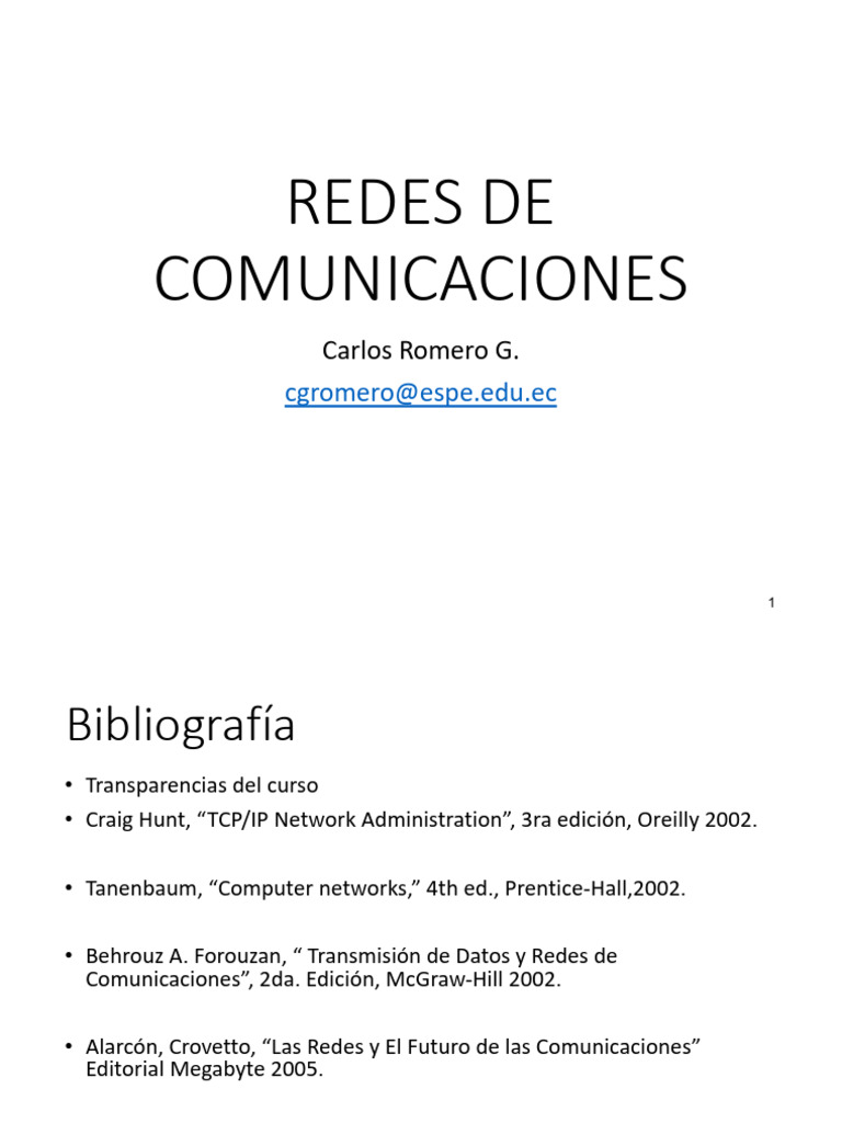 Redes de Com (Parte 1) | PDF | Red de computadoras | Modelo osi