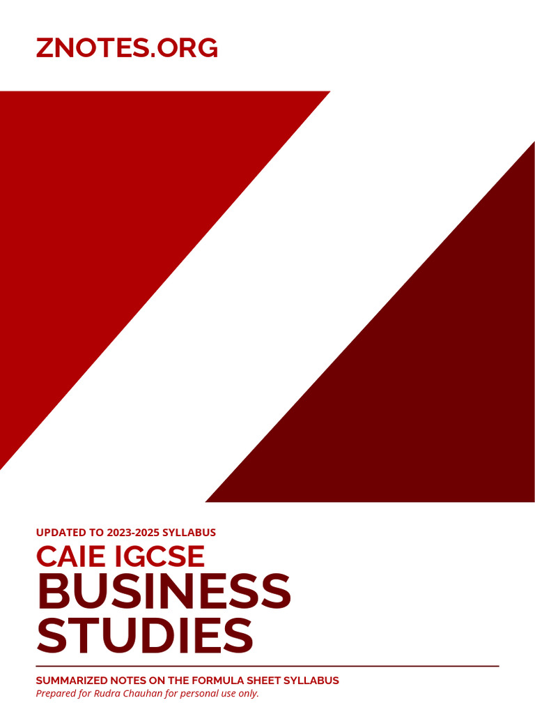 Caie Igcse Business Studies 0450 Formula Sheet 650c7e106352f31b2630655f ...
