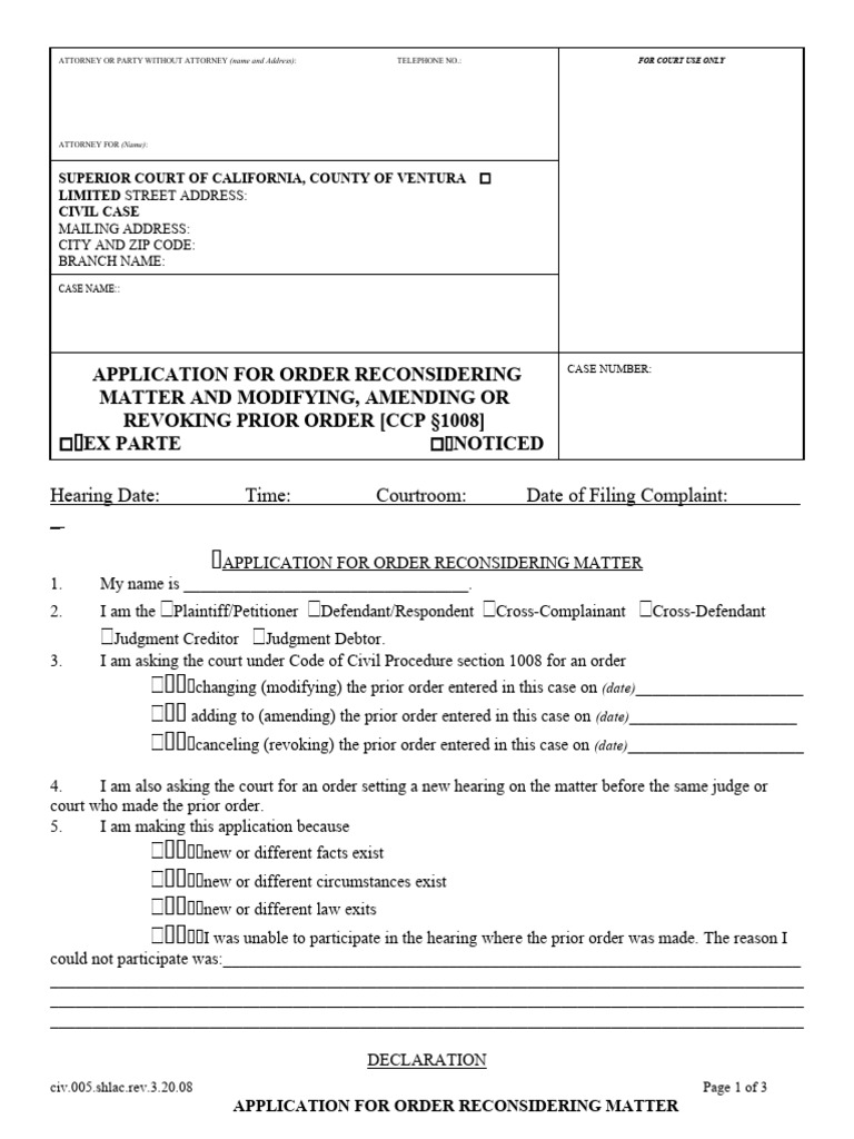 Application to Reconsider Court Order | PDF | Judiciaries | Justice