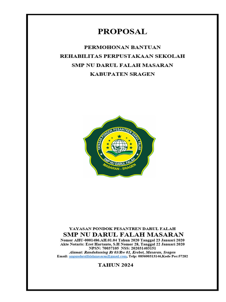 Proposal Rehab Gedung SMP 2024 | PDF | Karier & Perkembangan | Ilmu Sosial