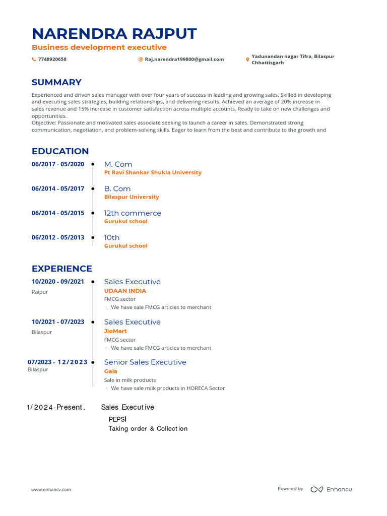 Narendra Rajput Resume | PDF