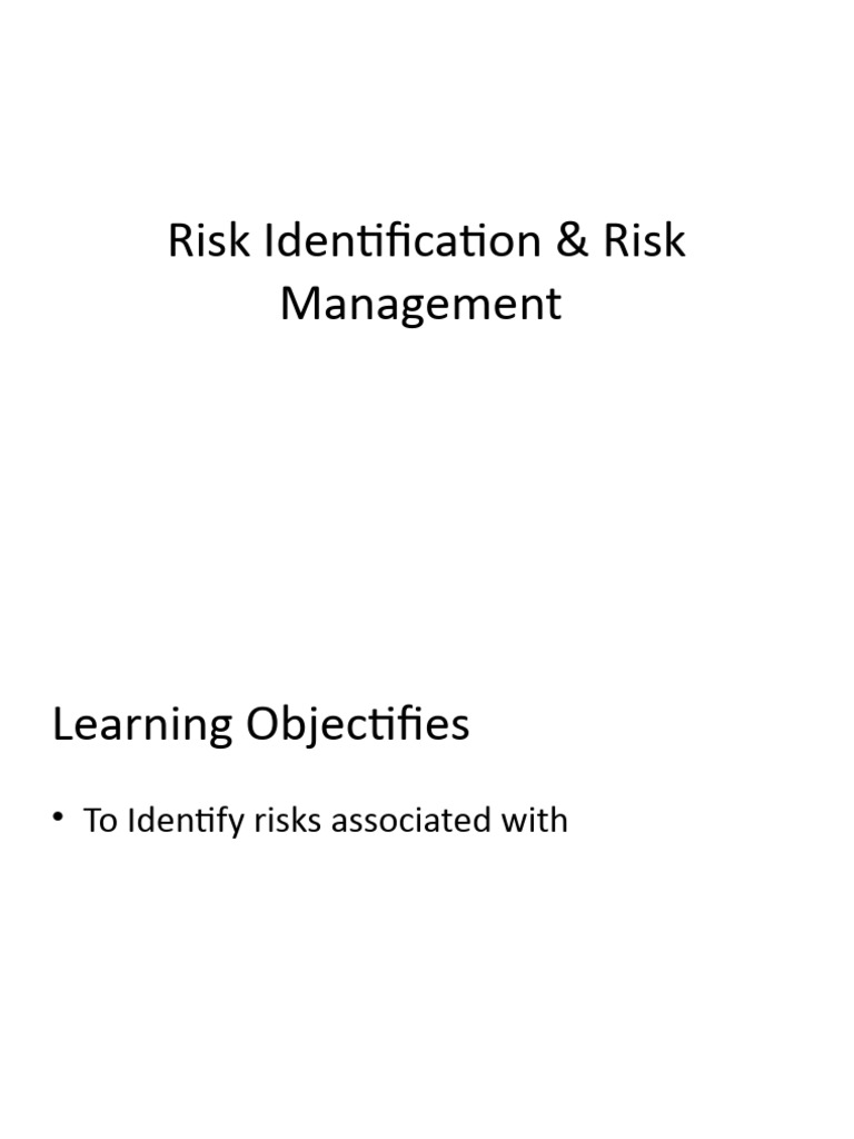 Risk Identification & Risk Management | PDF | Lease | Risk