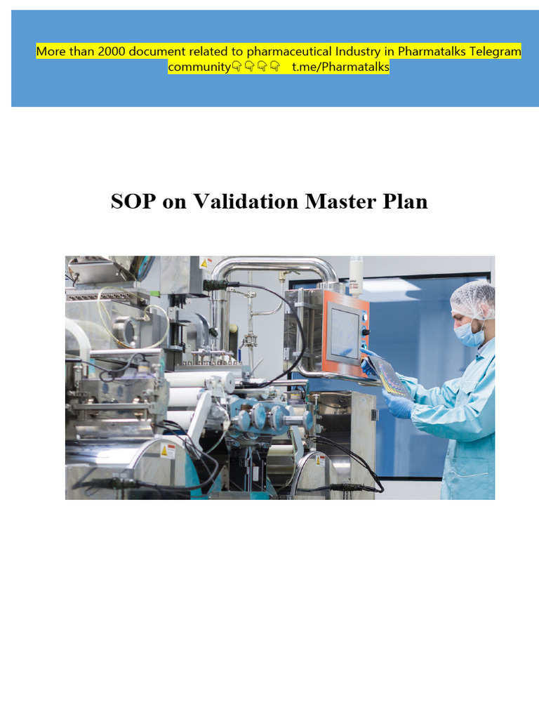 SOP For Validation Master Plan | PDF | Verification And Validation ...