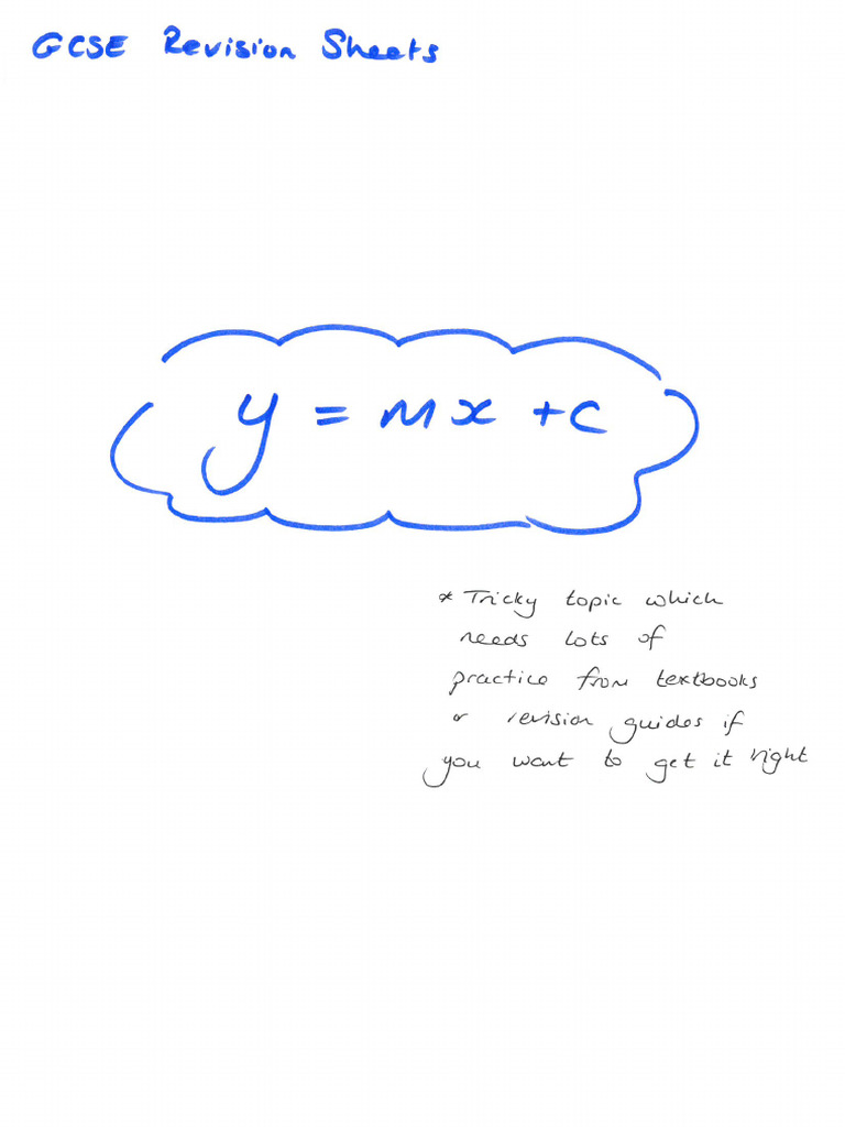 GCSE Weekly Revision Linear Graphs | PDF