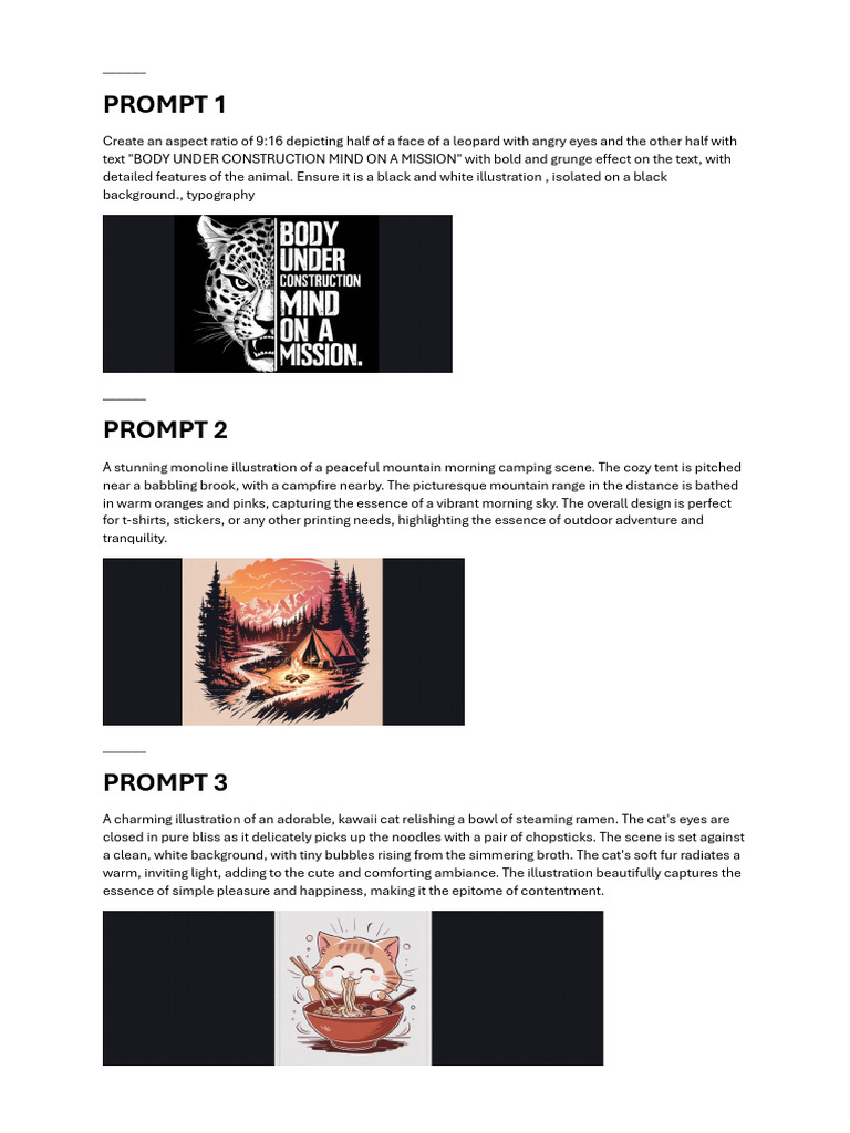 31 Ideogram Prompts | PDF | Typography | Drawing