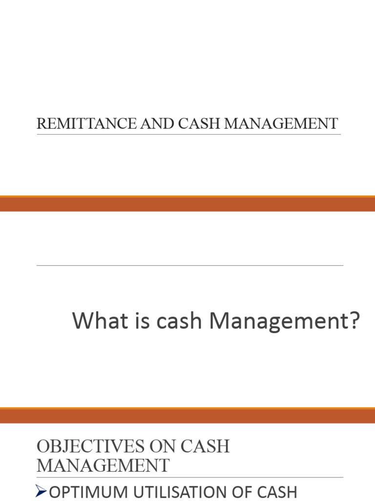 Cash Management and Remittance Guide | PDF | Cash | Payments
