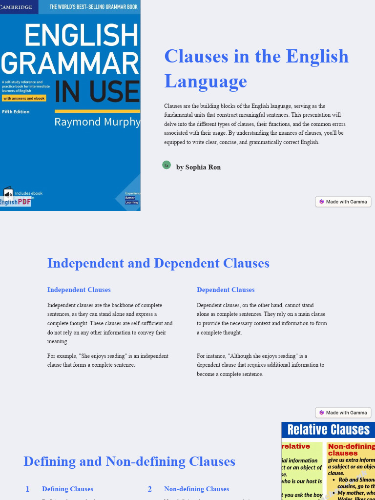 Clauses in The English Language | PDF | Semantic Units | Linguistic ...