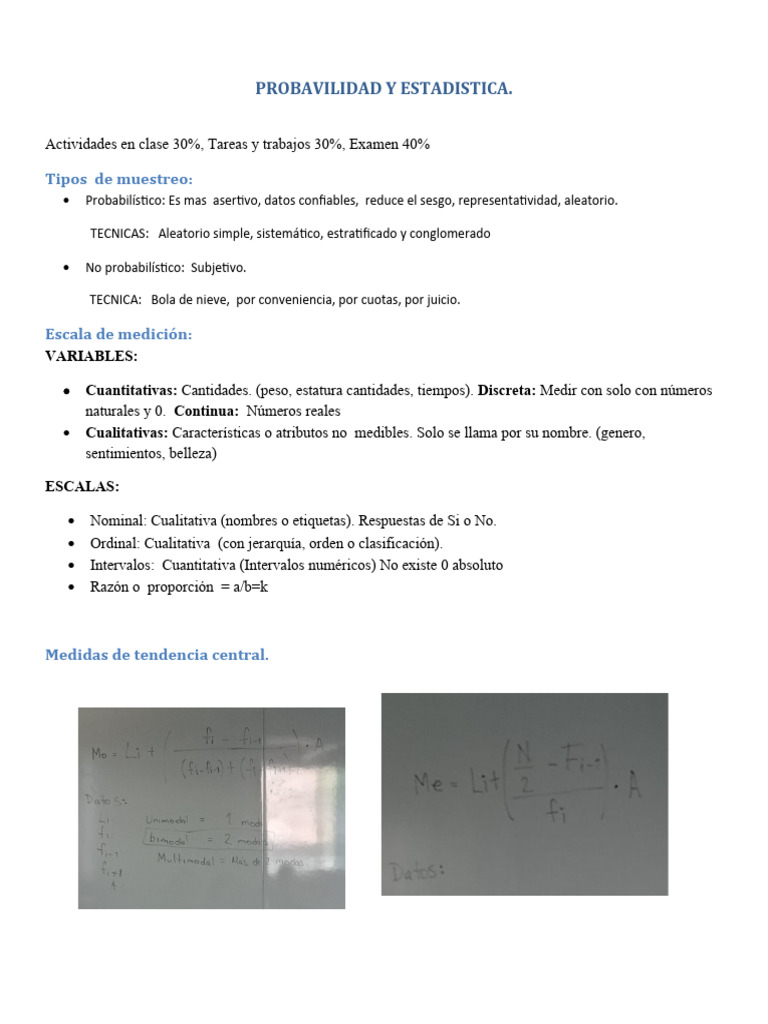 Probavilidad y Estadistica | PDF | Dispersión estadística | Estadísticas