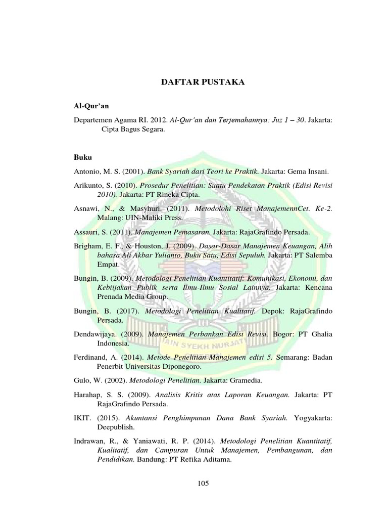 Daftar Pustaka Perbankan Syariah | PDF
