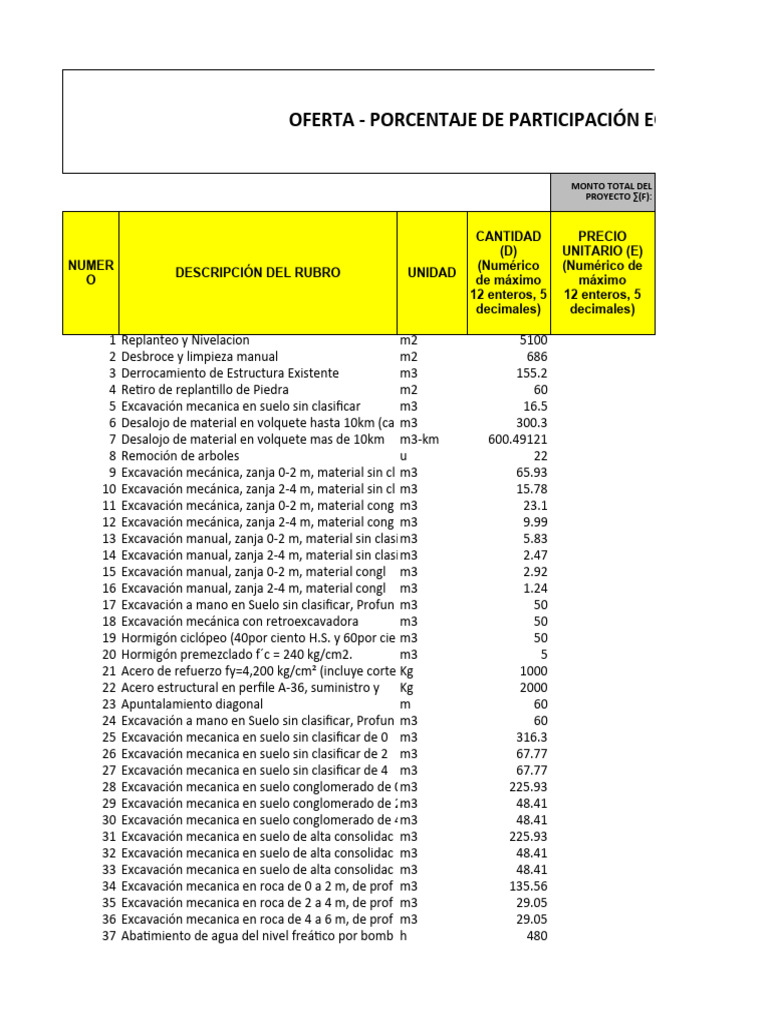 Propuesta Oferente | PDF | Tubería (transporte de fluidos) | Albañilería