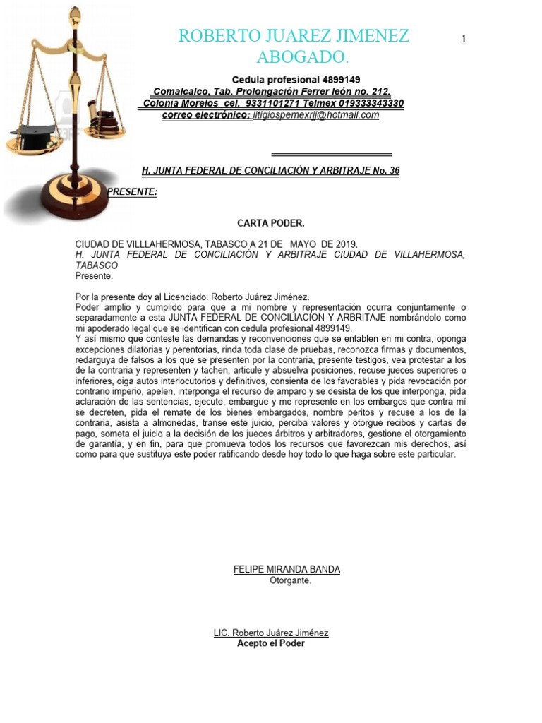 Carta Poder | PDF | Justicia | Crimen y violencia