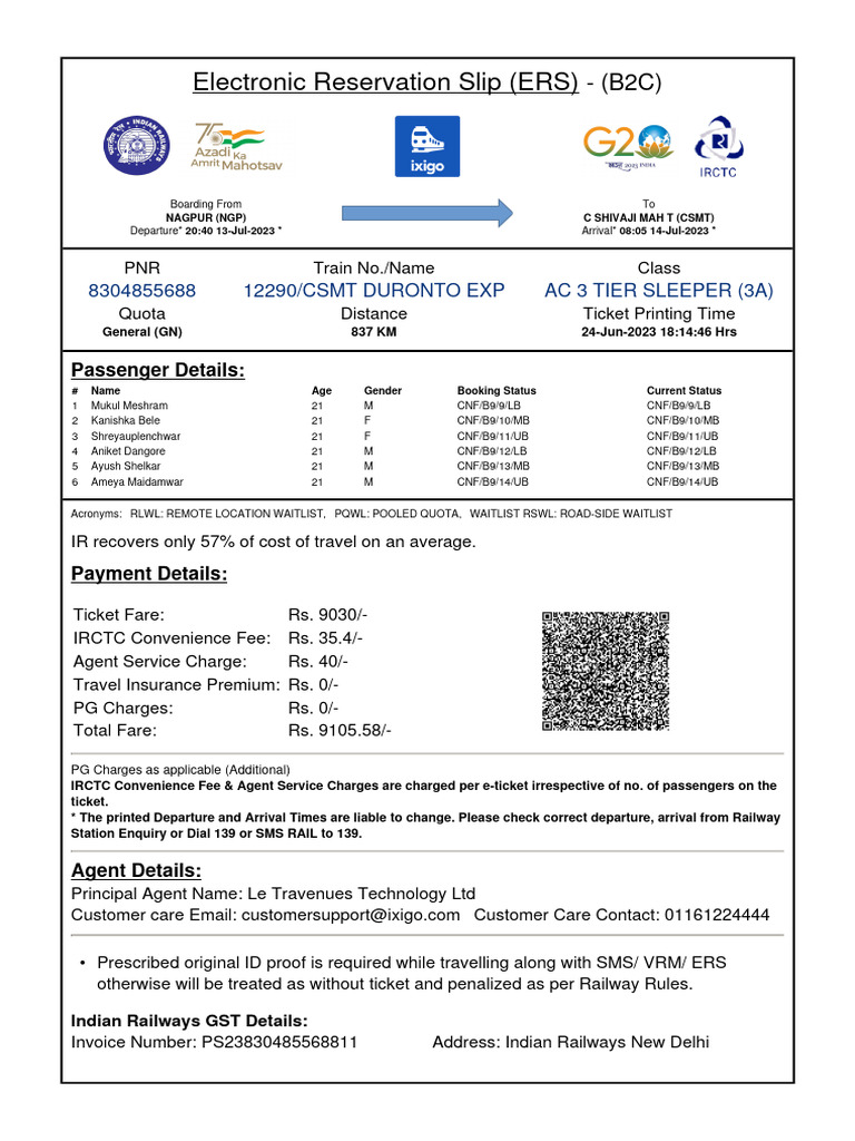 Train Ticket | PDF | Identity Document