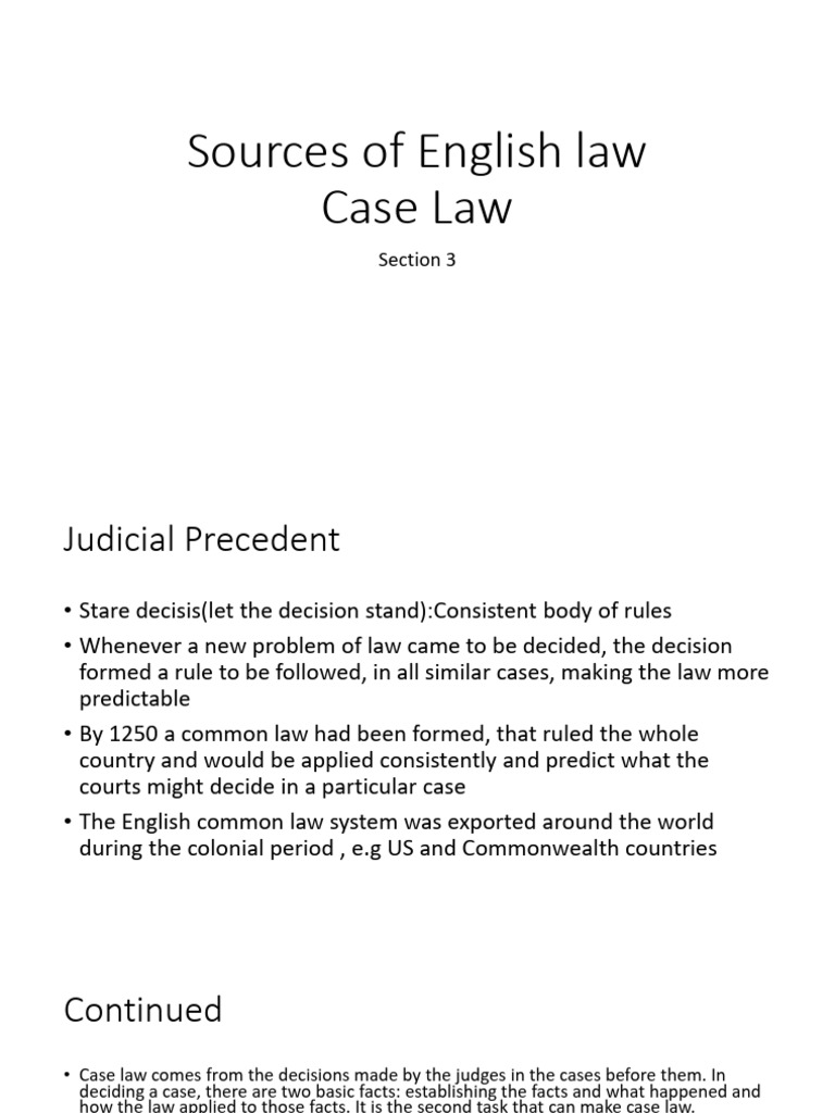 Understanding English Law Precedents | PDF | Precedent | Case Law