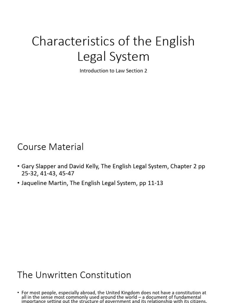 Characteristics of The English Legal System | PDF | Rule Of Law ...