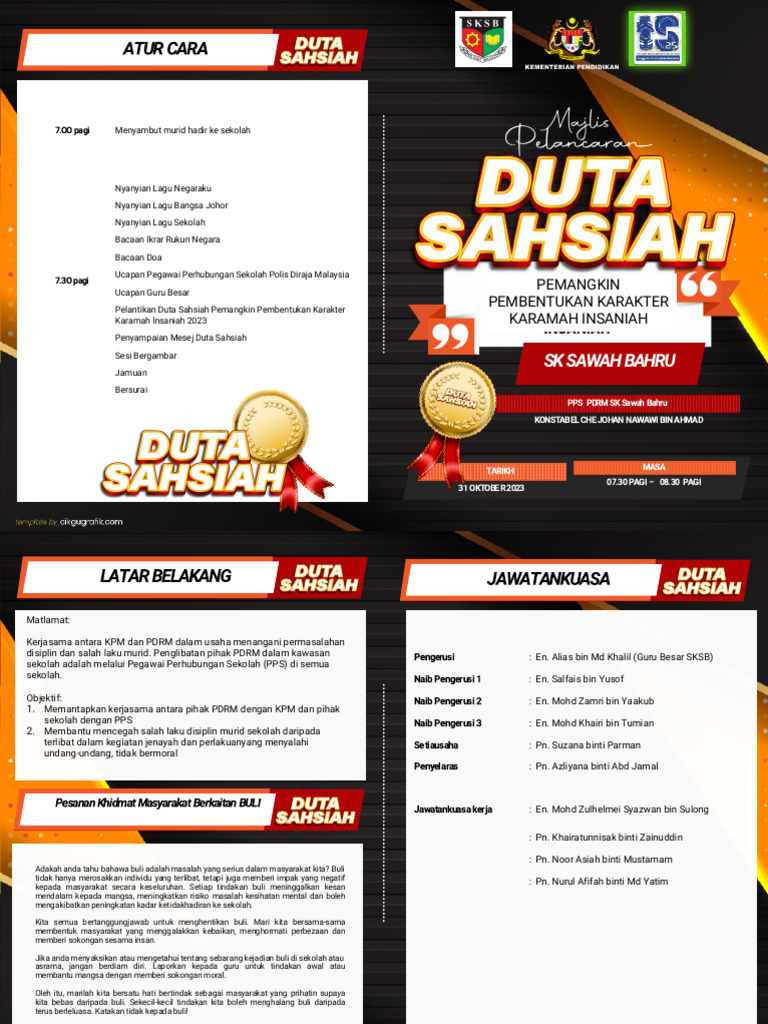 Buku Program Duta Sahsiah SKSB 2023 | PDF