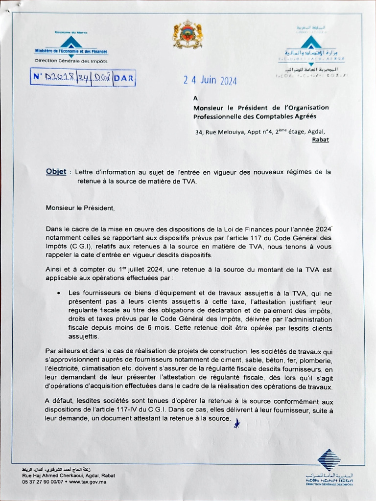 La Retenue À La Source de La TVA | PDF | Taxe sur la valeur ajoutée | Impôts