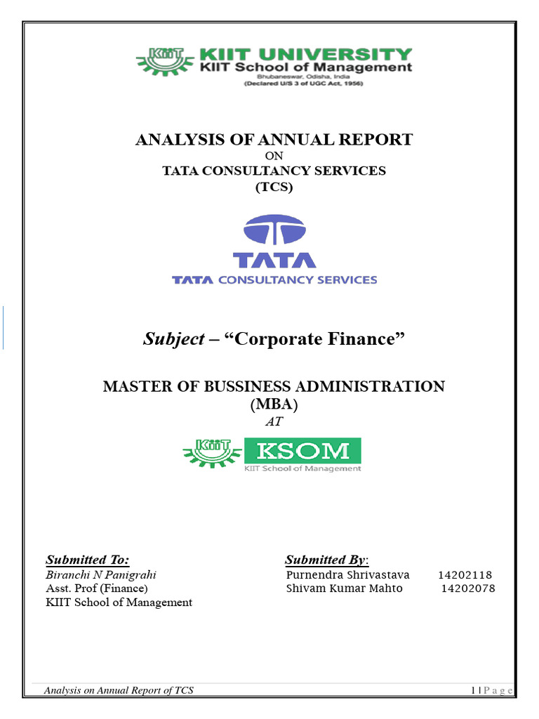 TCS Annual Report Ratio Analysis | PDF | Equity (Finance) | Dividend