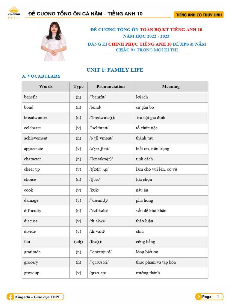 De Cuong Tong On Ta10 | PDF