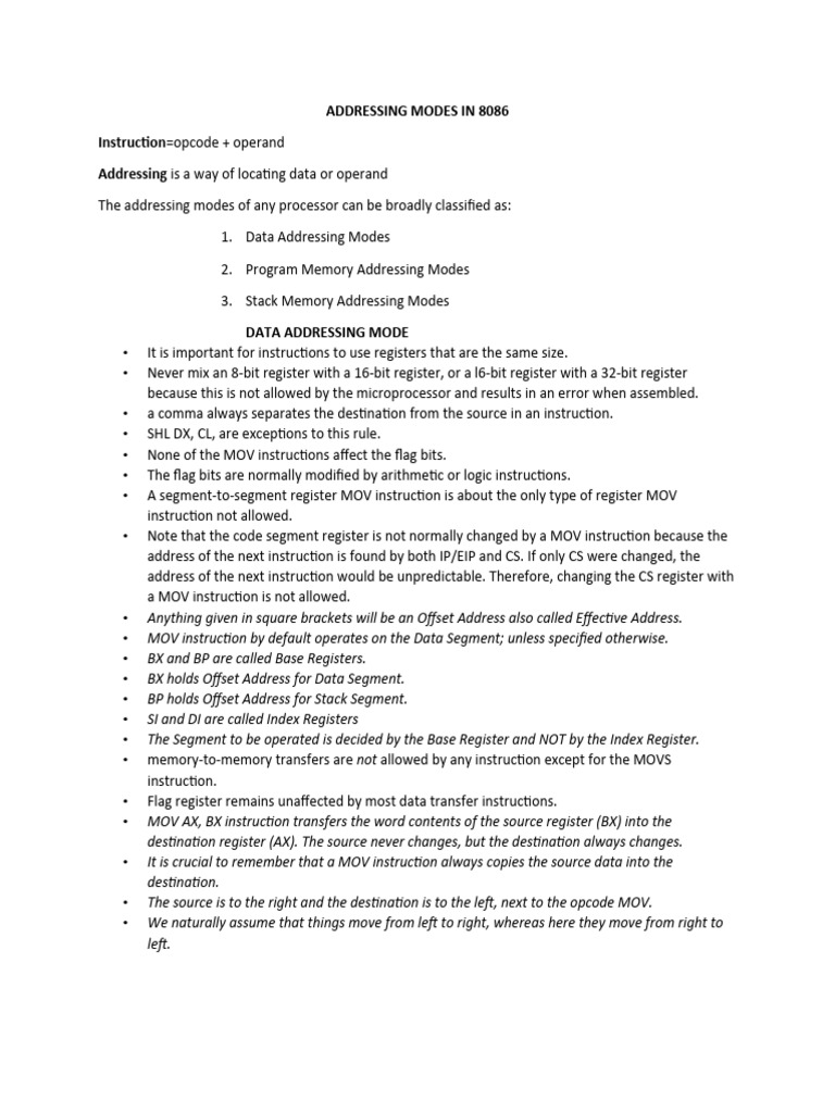 Addressing Mode | PDF | Digital Electronics | Computer Programming