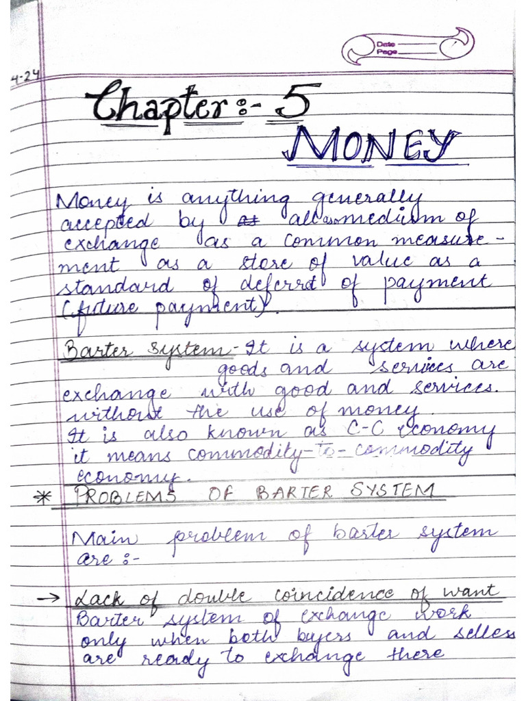 Money and Banking Notes Class 12th | PDF