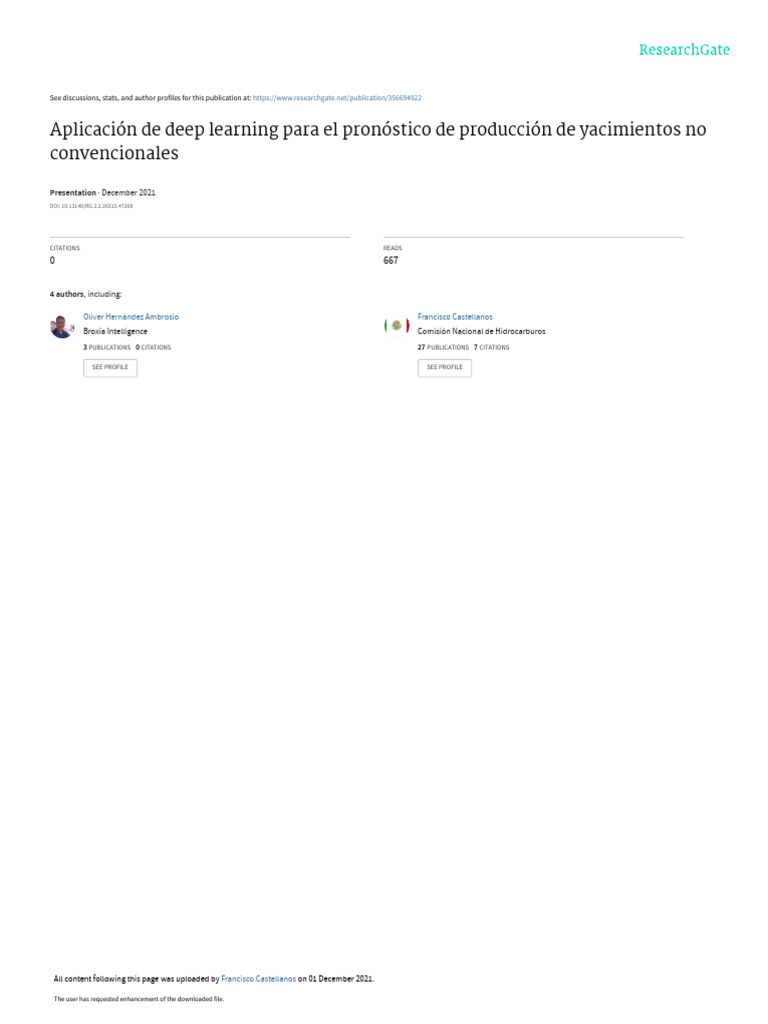 Aplicación de Deep Learning para El Pronóstico de Producción de | PDF ...