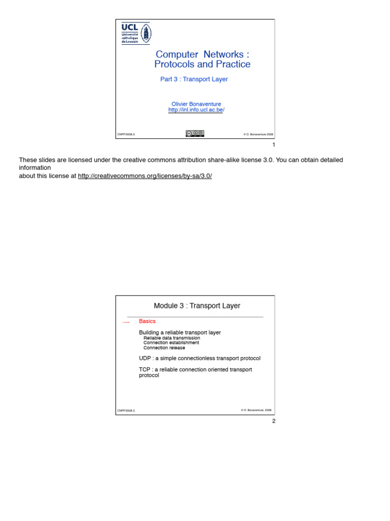 3 Transport - Key | PDF | Computer Network | Networking Standards