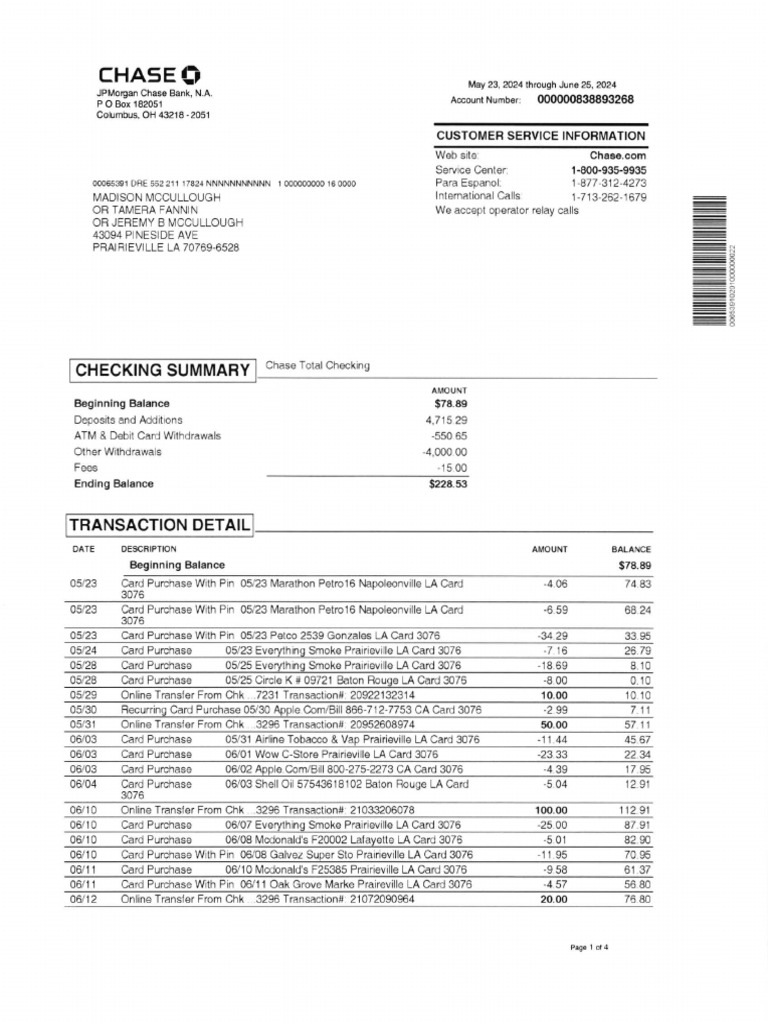 Chase 6:24 | PDF | Payments | Transaction Account