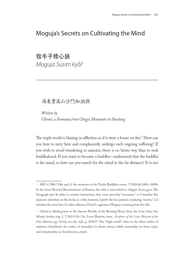 Chinul Secrets Cultivating Mind - New | PDF | Enlightenment In Buddhism ...