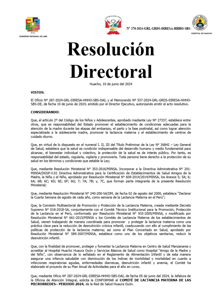 COMITÉ DE LACTANCIA MATERNA DE LAS MICRORREDES - PERIODO 2024, de La ... COMITÉ DE LACTANCIA MATERNA DE LAS MICRORREDES - PERIODO 2024, de La ...