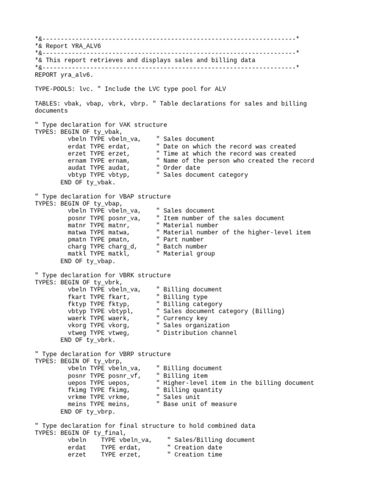 YRA - ALV6 Basic Alv Filter & Color Fields | PDF | Data Management | Computer Data