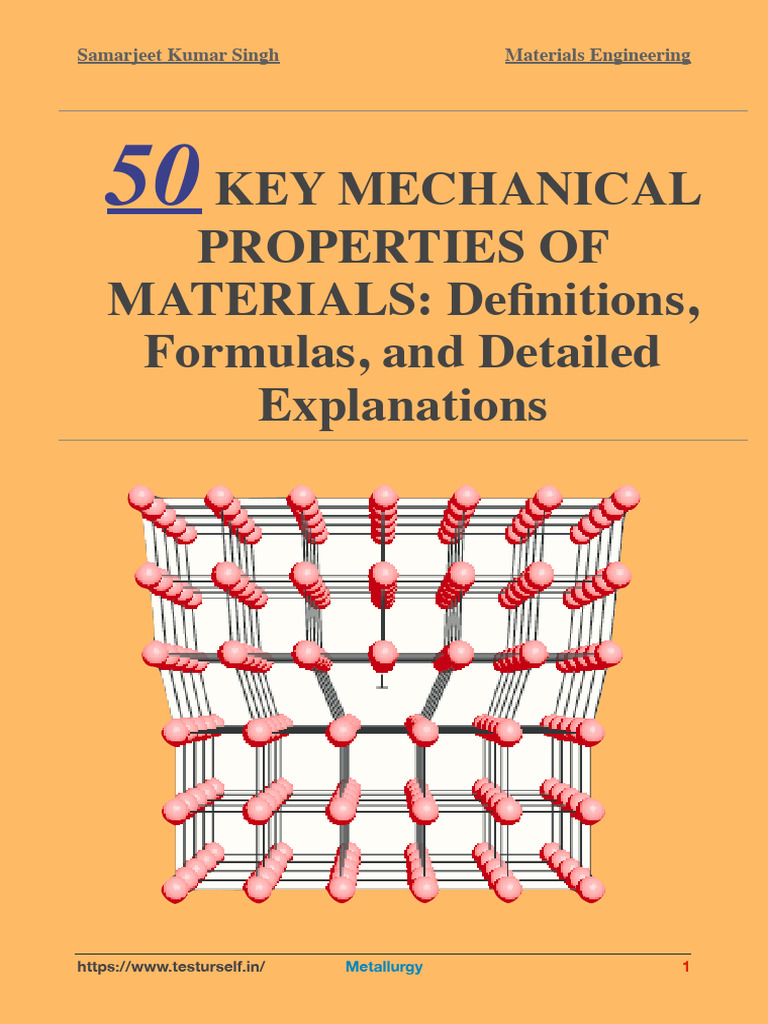 50 Key Mechanical Properties Of Materials Pdf Pdf Deformation