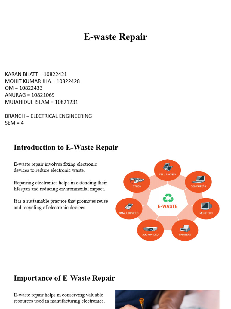 E Waste Repair | PDF | Electronic Waste | Waste