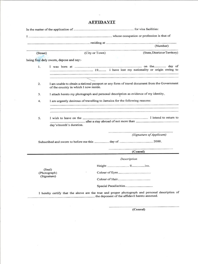 Affidavit of Identity | PDF