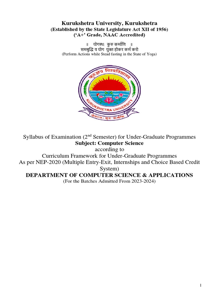 Computer Science Syllabus 2023-24 | PDF | Websites | World Wide Web