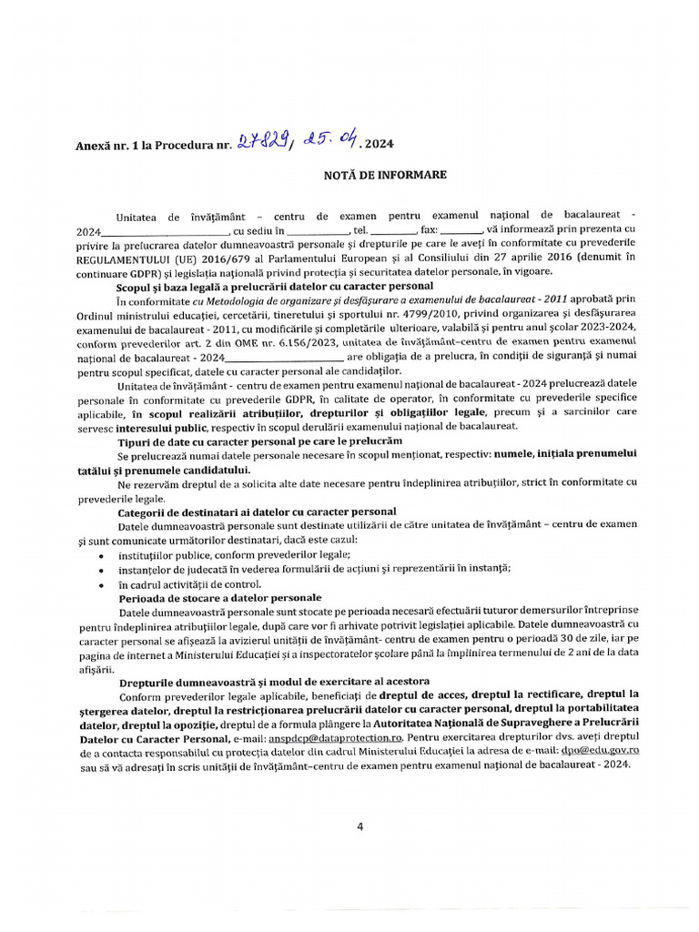 Nota Informare | PDF