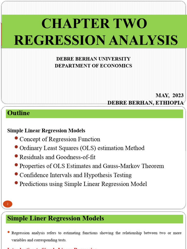 Chapter 2 - Regression Analysis | PDF | Ordinary Least Squares | Regression Analysis