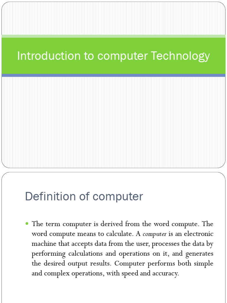 Introduction To Computer | PDF | Random Access Memory | Computer Data Storage
