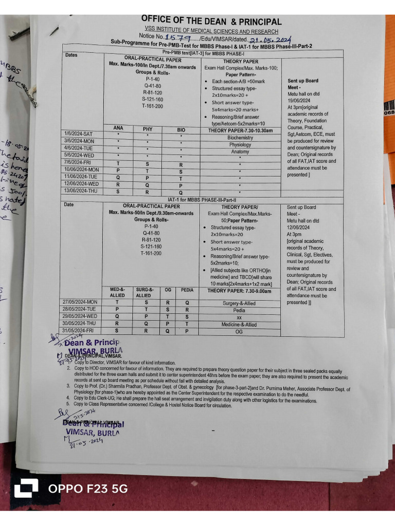 IAT-1 Schedule For Phase-III Part-II | PDF