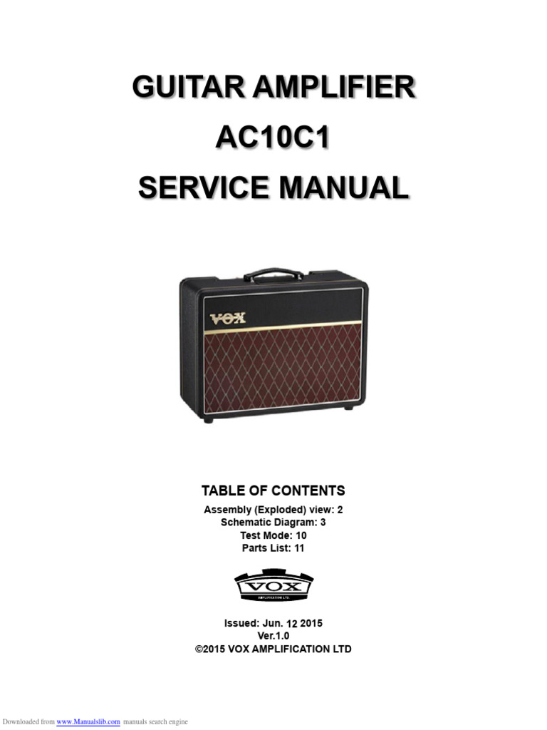 Vox Tube Amplifier With LND150 Ac10c1 | PDF | Music Technology ...