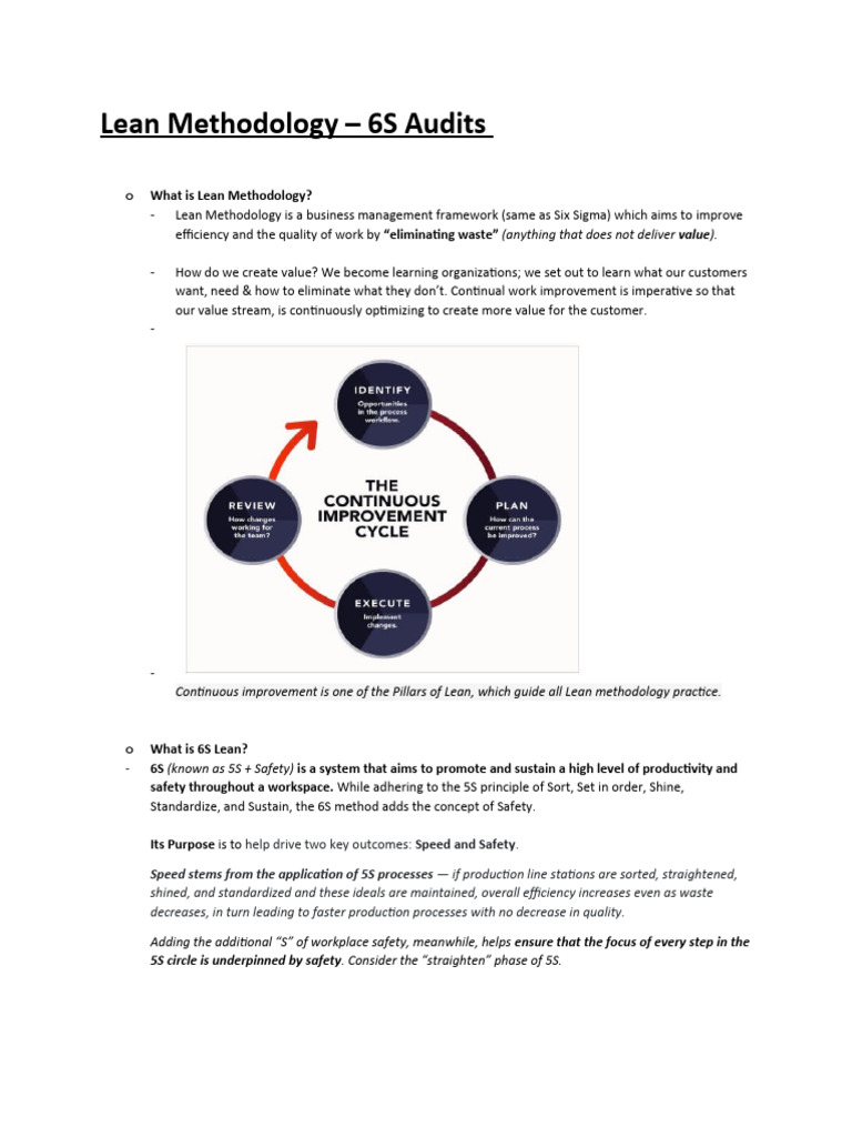 6S Lean Methodolgy | PDF | Lean Manufacturing | Audit