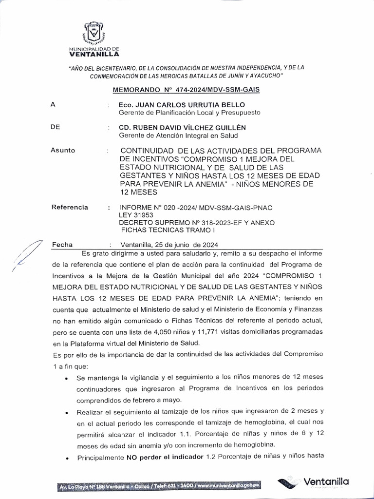 Memorando #474 | PDF | Presupuesto | Presupuesto del gobierno