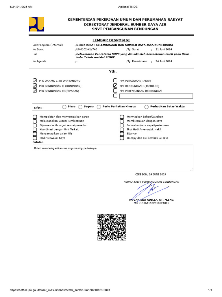 Pencatatan SDPK Kementerian PUPR 2024 | PDF