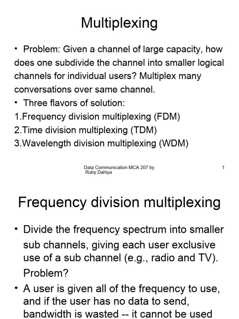 L11 (Multiplexing N Switching) | PDF | Multiplexing | Packet Switching