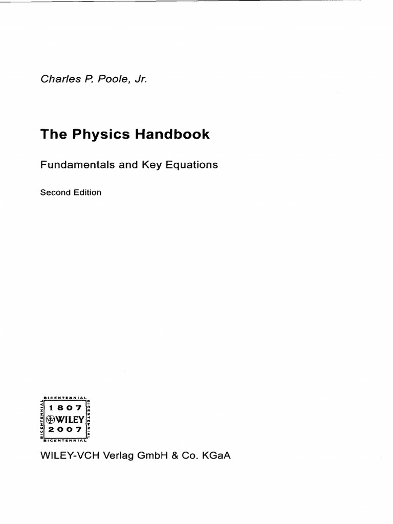 The Physics Handbook: Charles P. Poole, JR | Download Free PDF ...