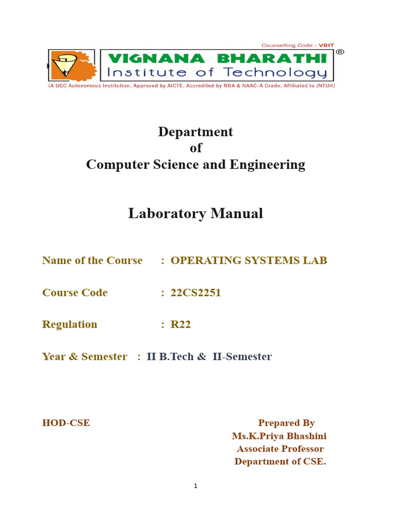 Labmanual Operatingsystems Pdf Engineering Scheduling Computing 1097