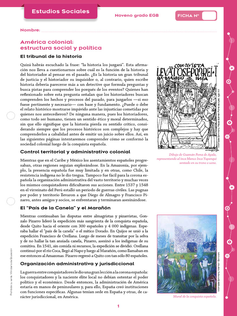 APROBADO - EESS - 9EGB - América Colonial Estructura Social y Política ...