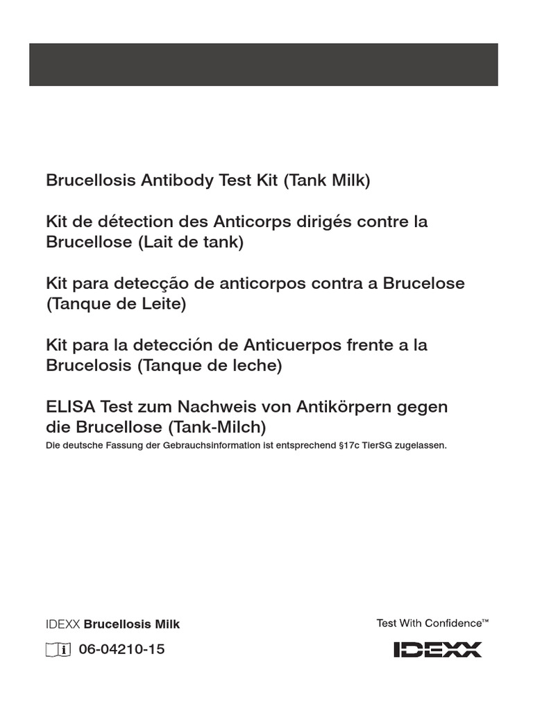 Idexx Brucellosis Milk Ab Test-06-04210-15 | PDF | Elisa