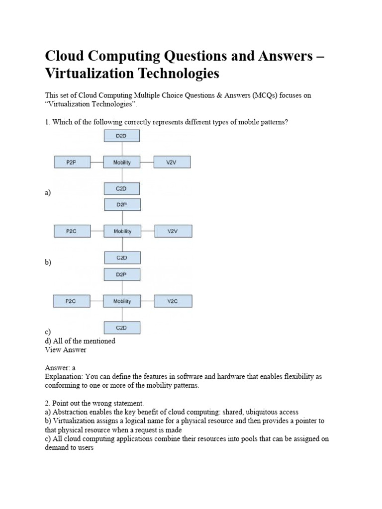 Cloud Computing Questions and Answers - Virtualization Technologies ...